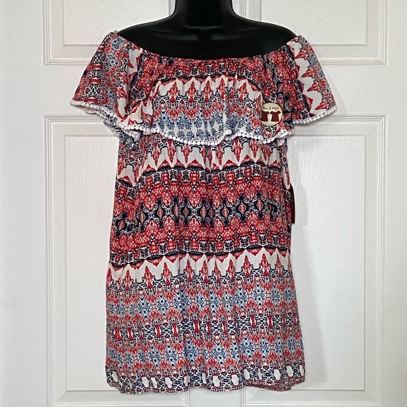 Faded Glory | Tops | Nwt Ruffle Peasant Blouse Convertible We Wear 3 ...